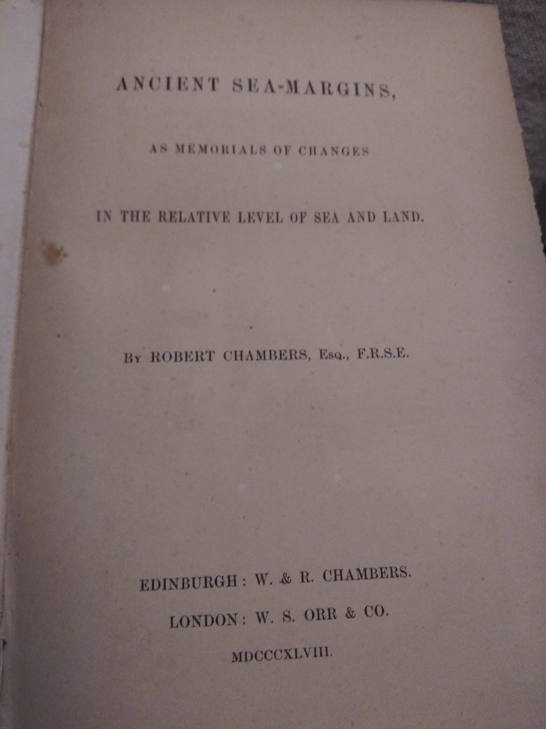 First Edition 1848 Ancient Sea-margins by Robert Chambers - Etsy