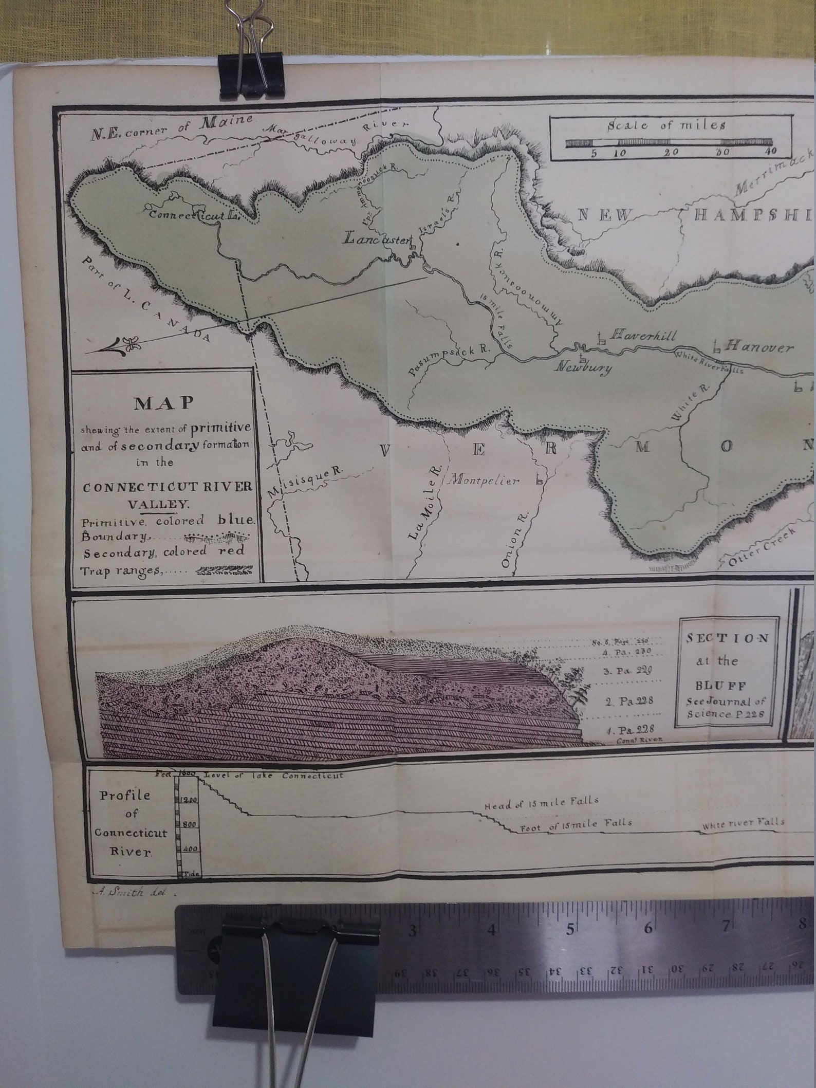 1832 Geographic Formation Map of the Connecticut River Valley - Etsy
