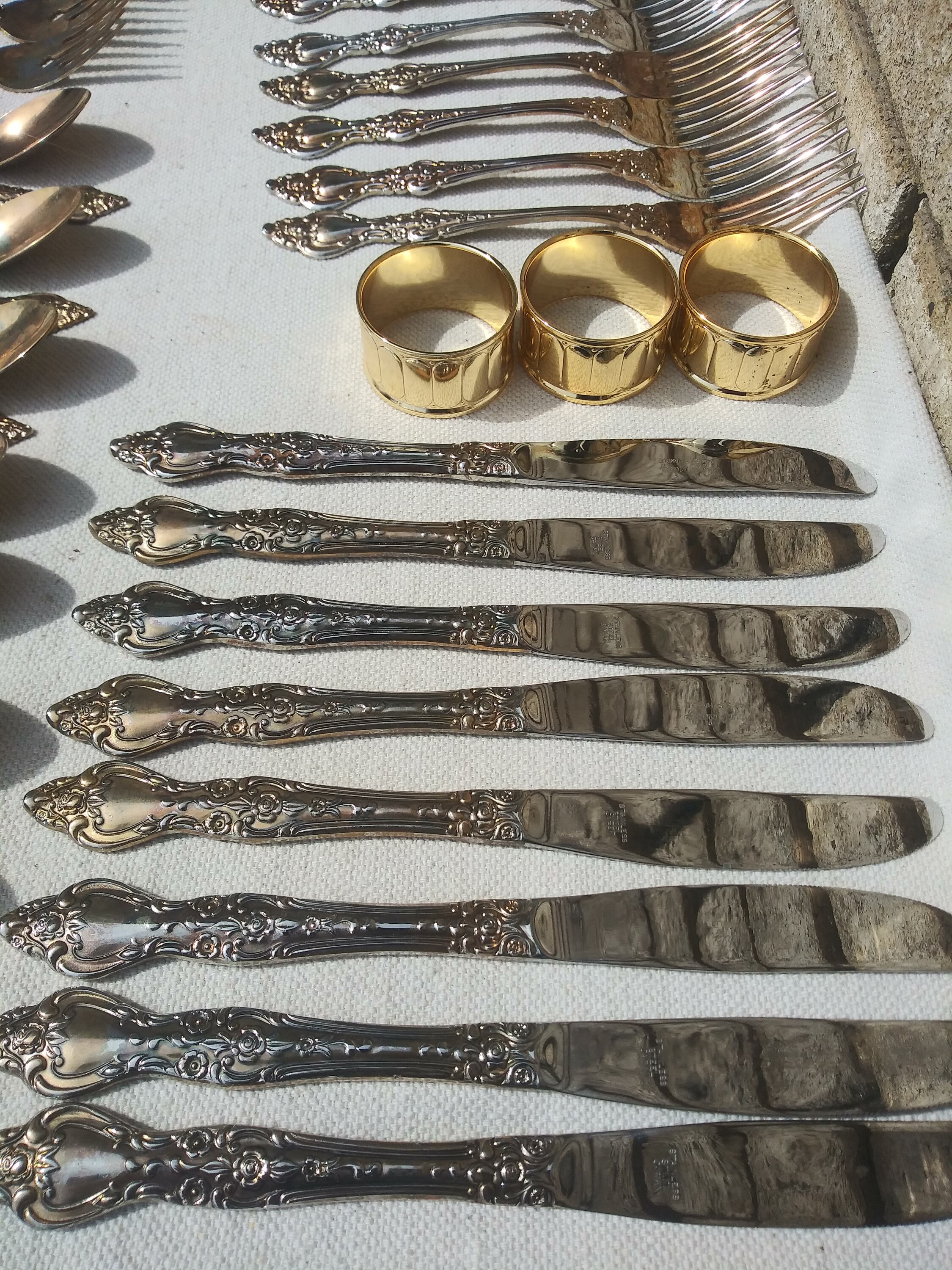 50 Piece Gold Plated Serving for 8 Royal Sealy Silverware Set - Etsy