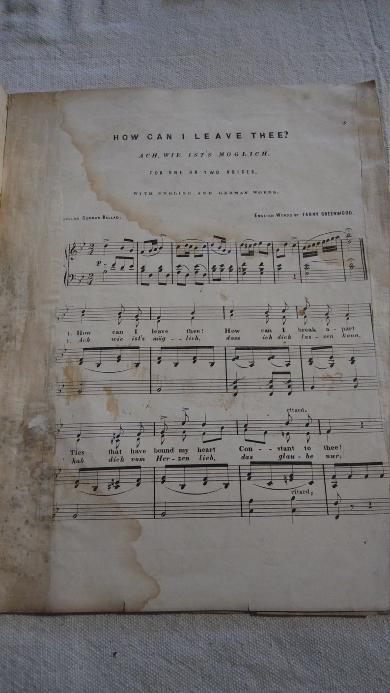 1840s American Colonial Sheet Music - Etsy
