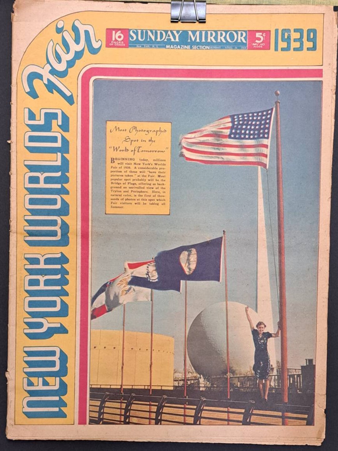 Original 1930 Sunday Mirror New York Worlds Fair - Etsy