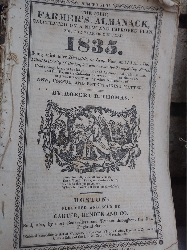 Collection of 6 Farmers Almanacks From 1825 to 1854 - Etsy