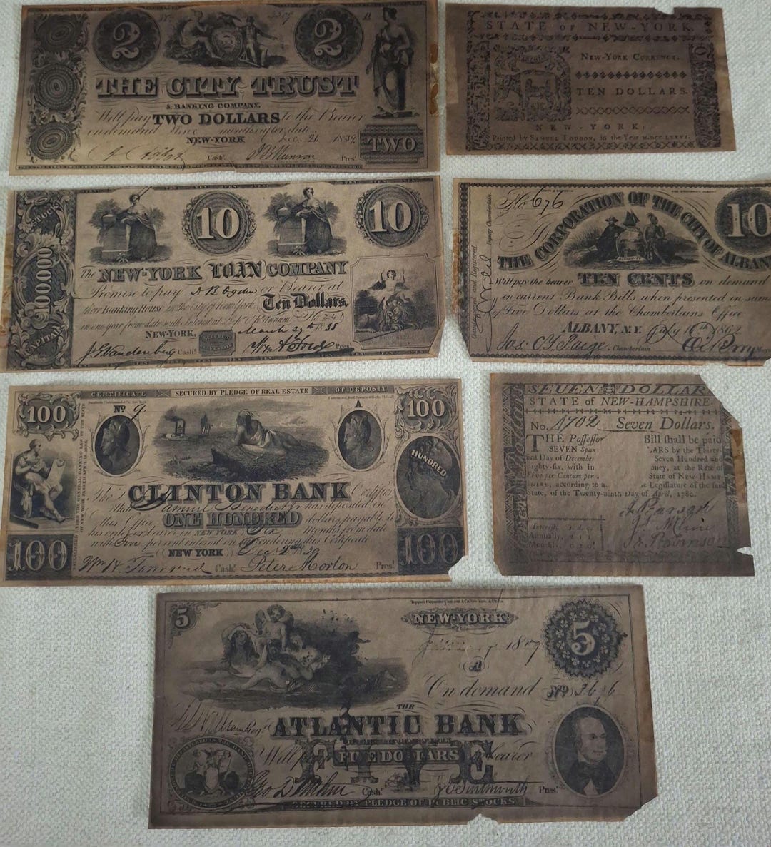 7 Antique Obsolete Collectible Banknotes - Etsy
