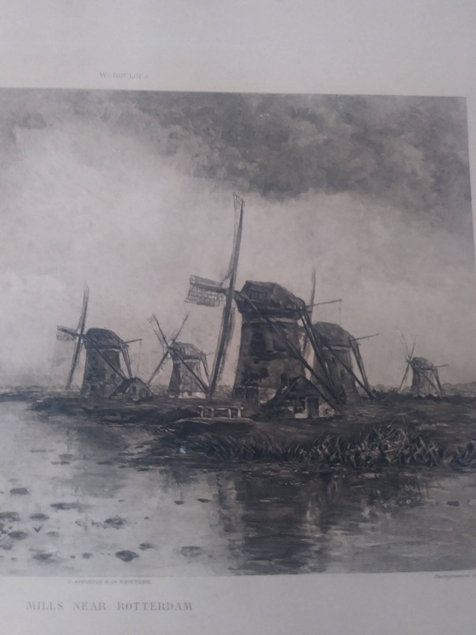1893 W. Roelofs Mills Near Rotterdam Lithograph - Etsy