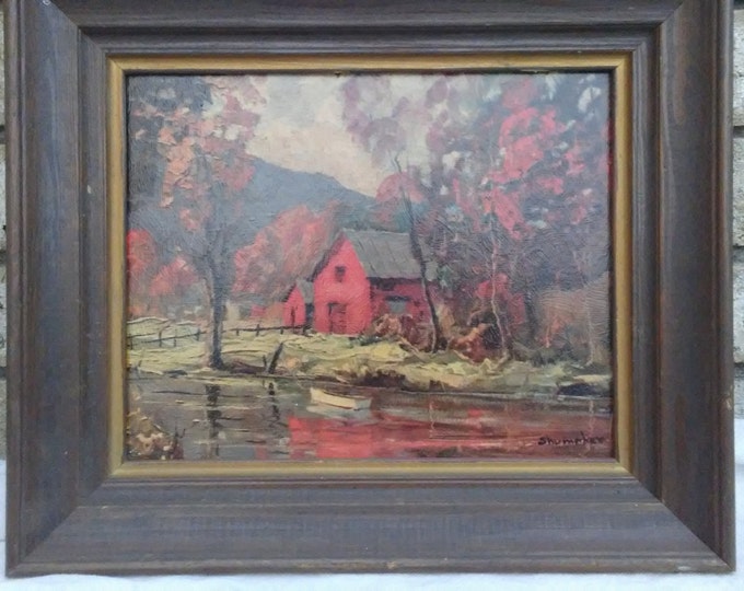1960s Shumaker's Autumn Reflections Framed Art Print - Etsy