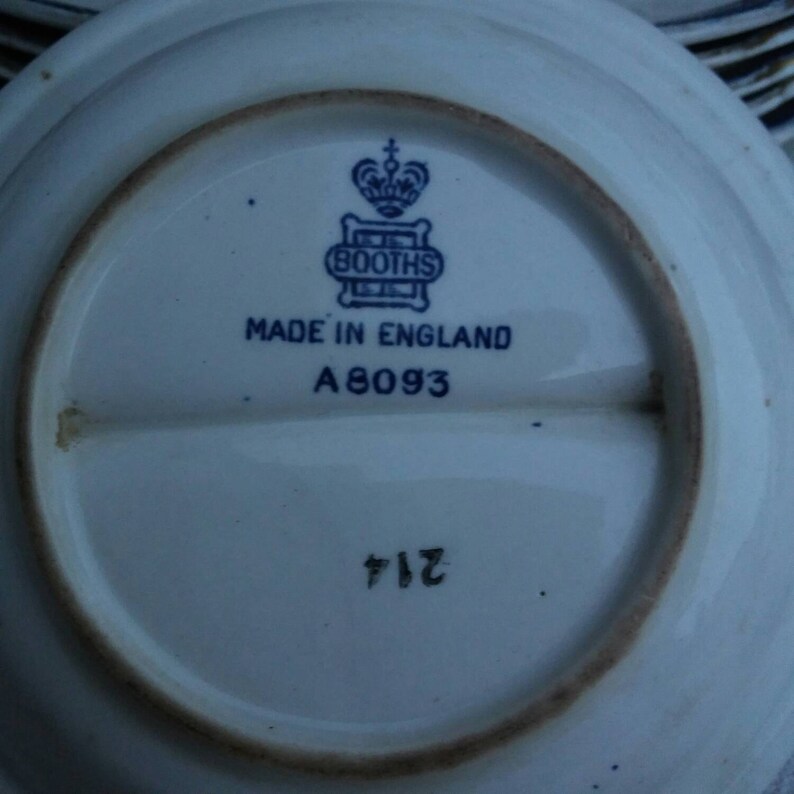 Rare 26 Piece Booths Fish Bone Tea Set 104 Years Old. Print 8093 - Etsy