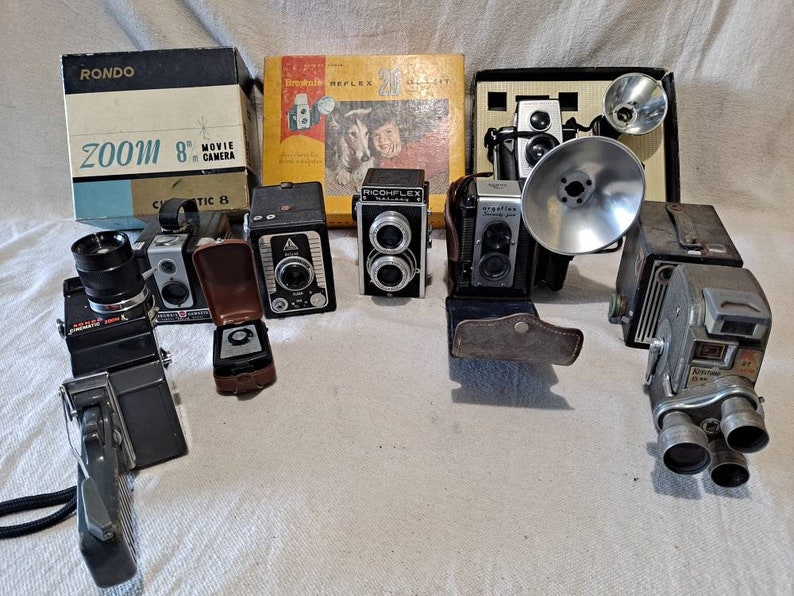 Collection of Antique Photo and Movie Cameras - Etsy
