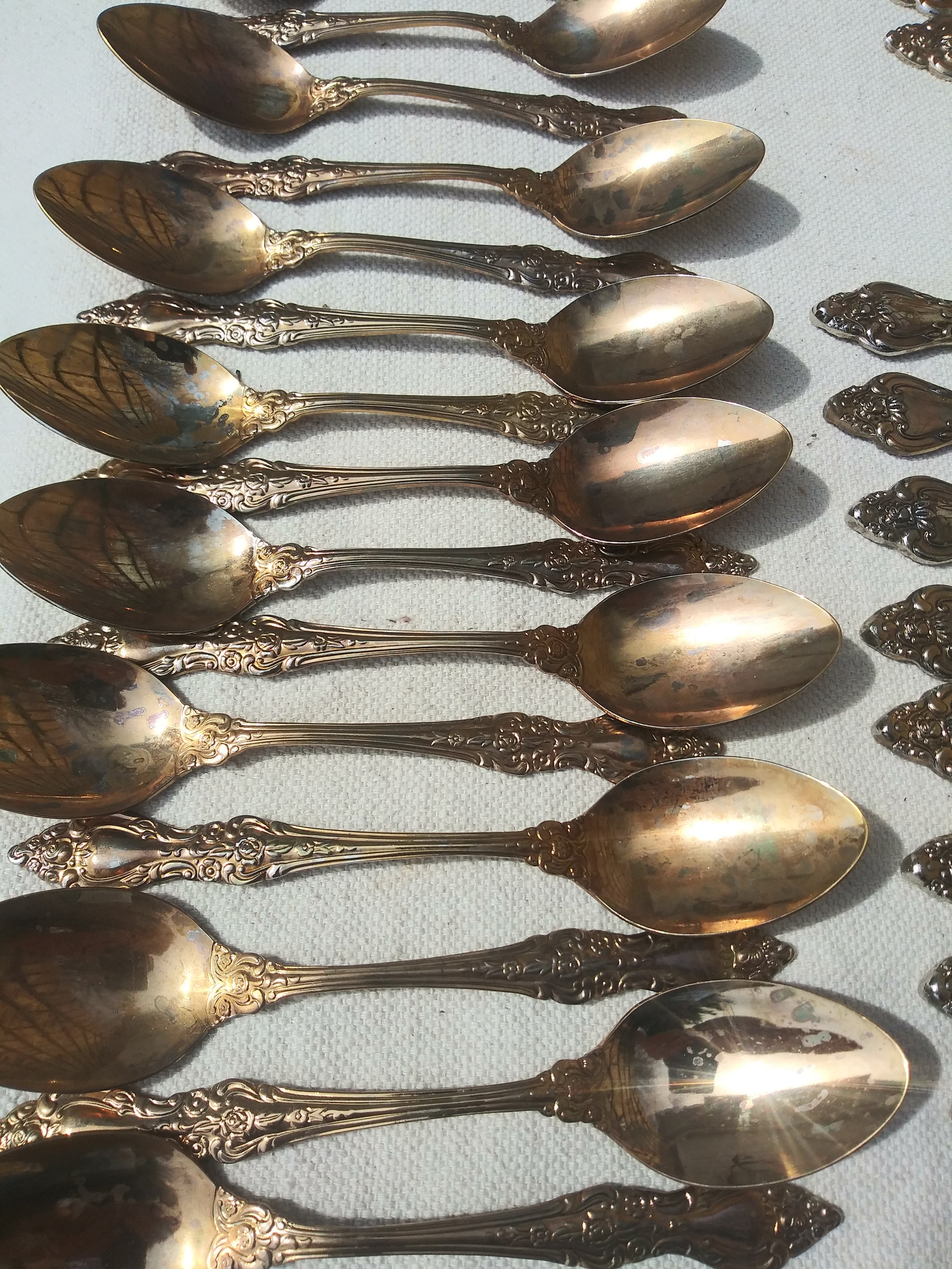 50 Piece Gold Plated Serving for 8 Royal Sealy Silverware Set - Etsy