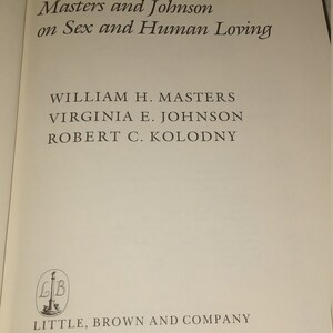 1986 First Edition of Masters and Johnson on Sex and Human Loving - Etsy