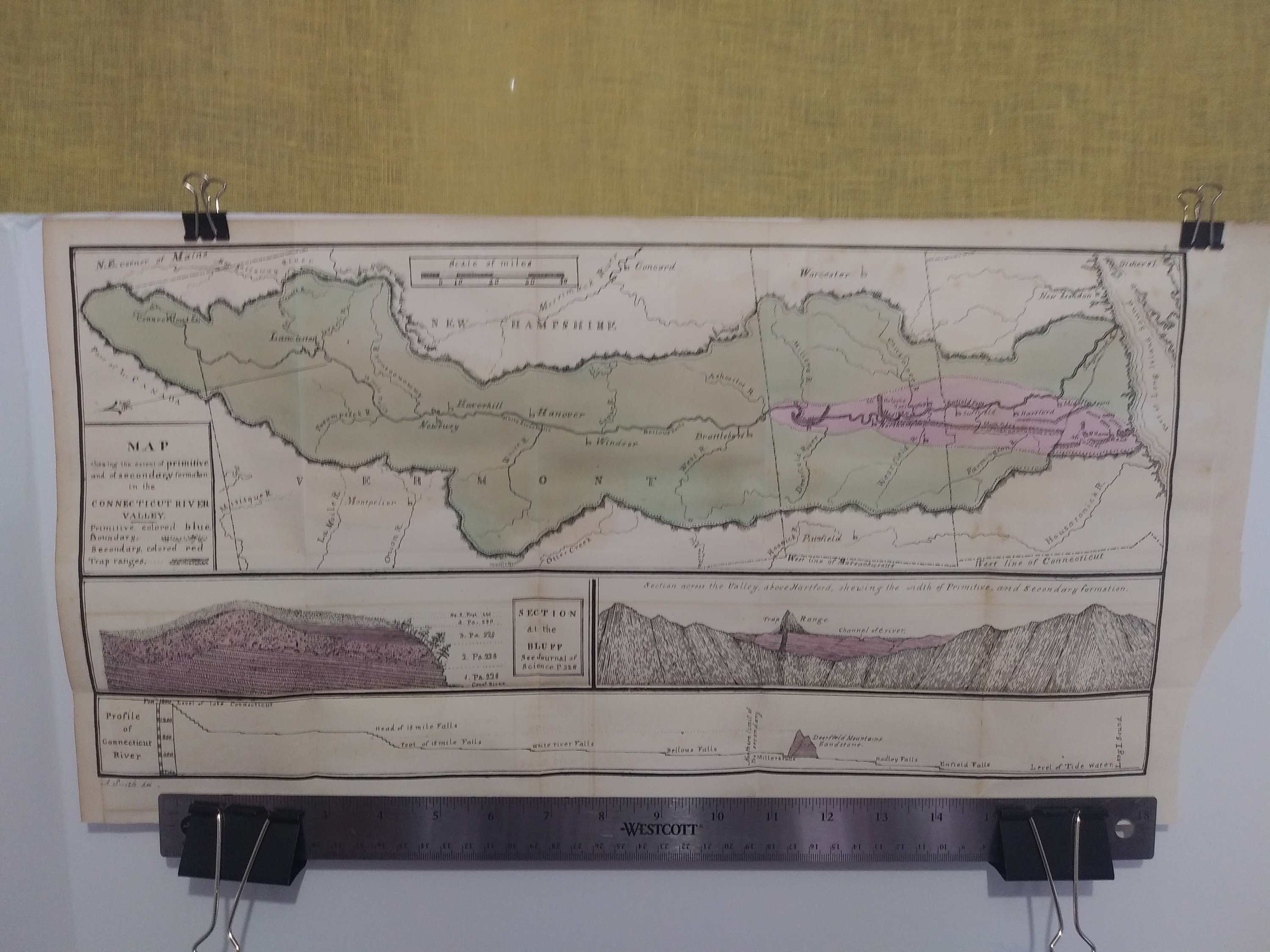 1832 Geographic Formation Map of the Connecticut River Valley by A ...
