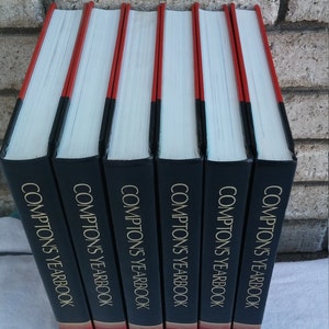 6 Volumes of Comptom's Annual Year Book - Etsy