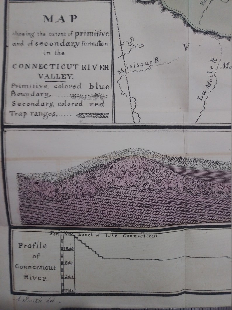 1832 Geographic Formation Map of the Connecticut River Valley by A ...