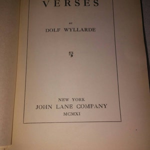 Rare 1911 First Edition First Print of "verses of Dolf Wyllarde" . - Etsy
