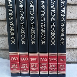 6 Volumes of Comptom's Annual Year Book - Etsy