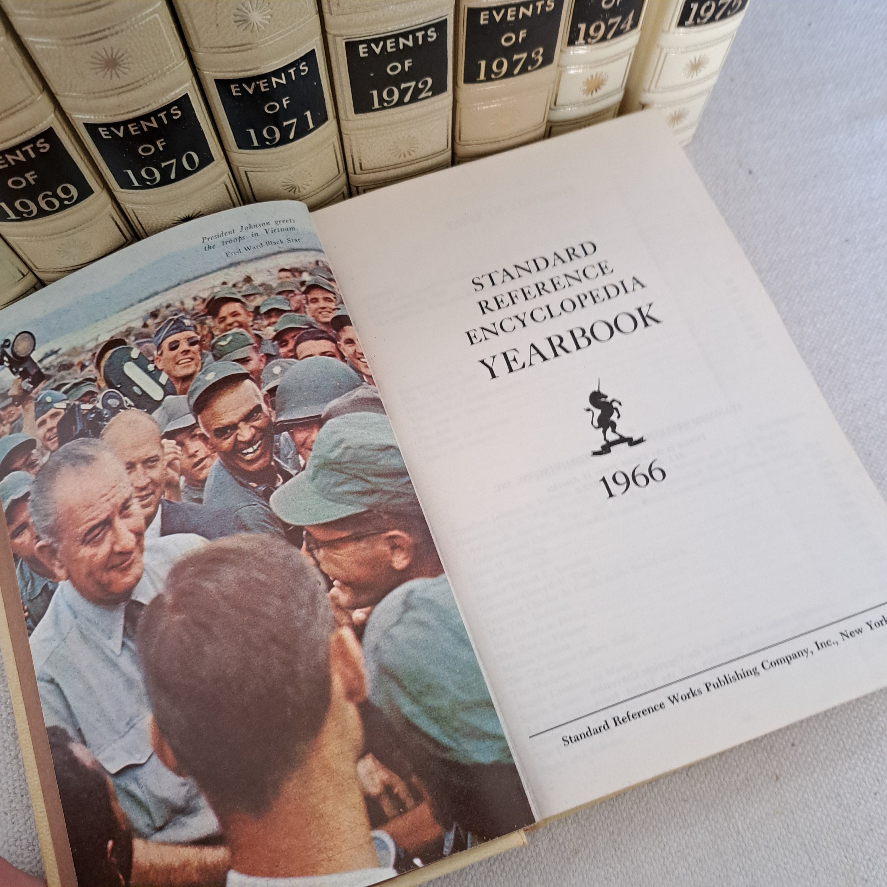10 Volumes of Standard Reference Encyclopedia Yearbooks 1966 to 1975 - Etsy