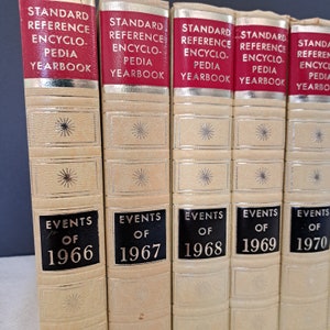 10 Volumes of Standard Reference Encyclopedia Yearbooks 1966 to 1975 - Etsy