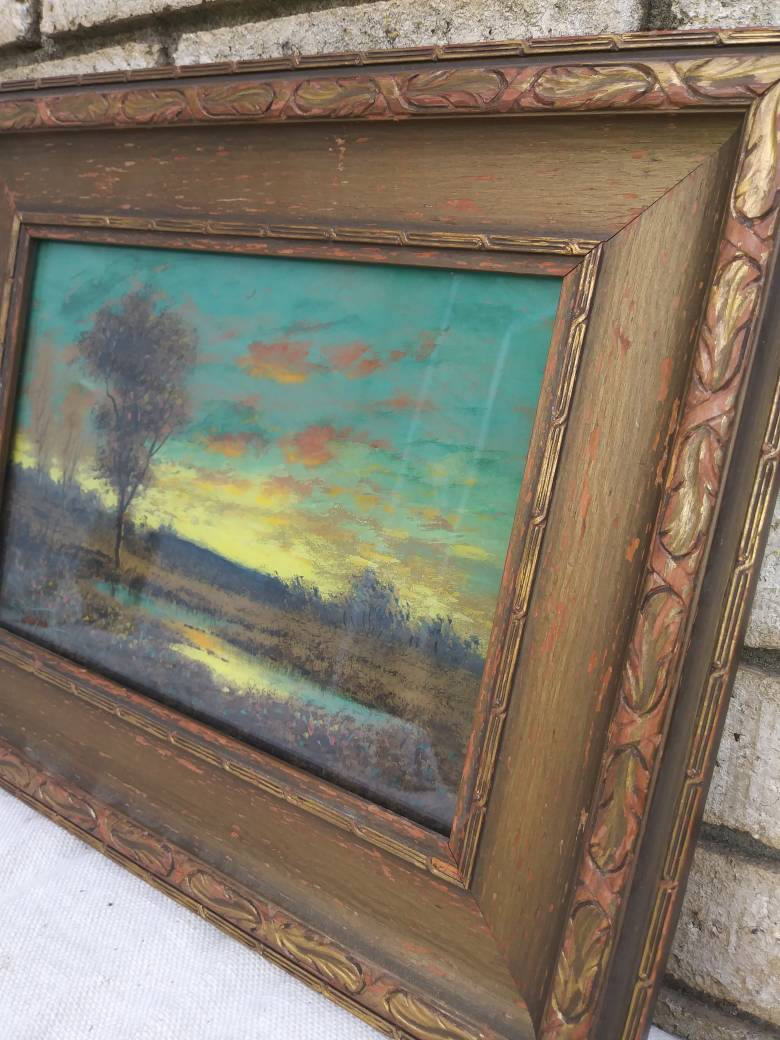 Origial Edward Pritchard Signed, Dated and Dedicated Pastel Landscape ...