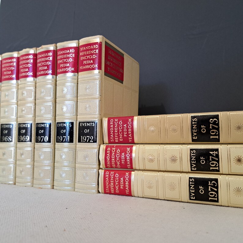 10 Volumes of Standard Reference Encyclopedia Yearbooks 1966 to 1975 - Etsy