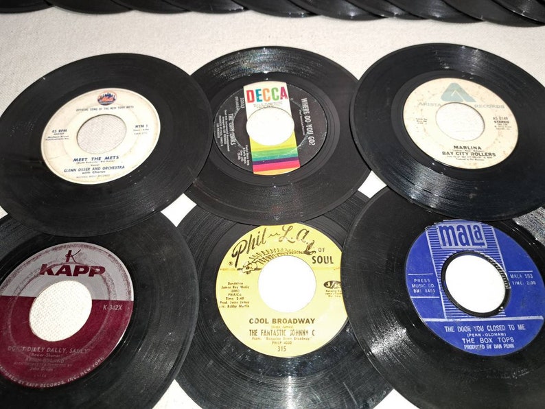 Collection of 50 Vintage 45 RPM Vinyl Records 42 - Etsy