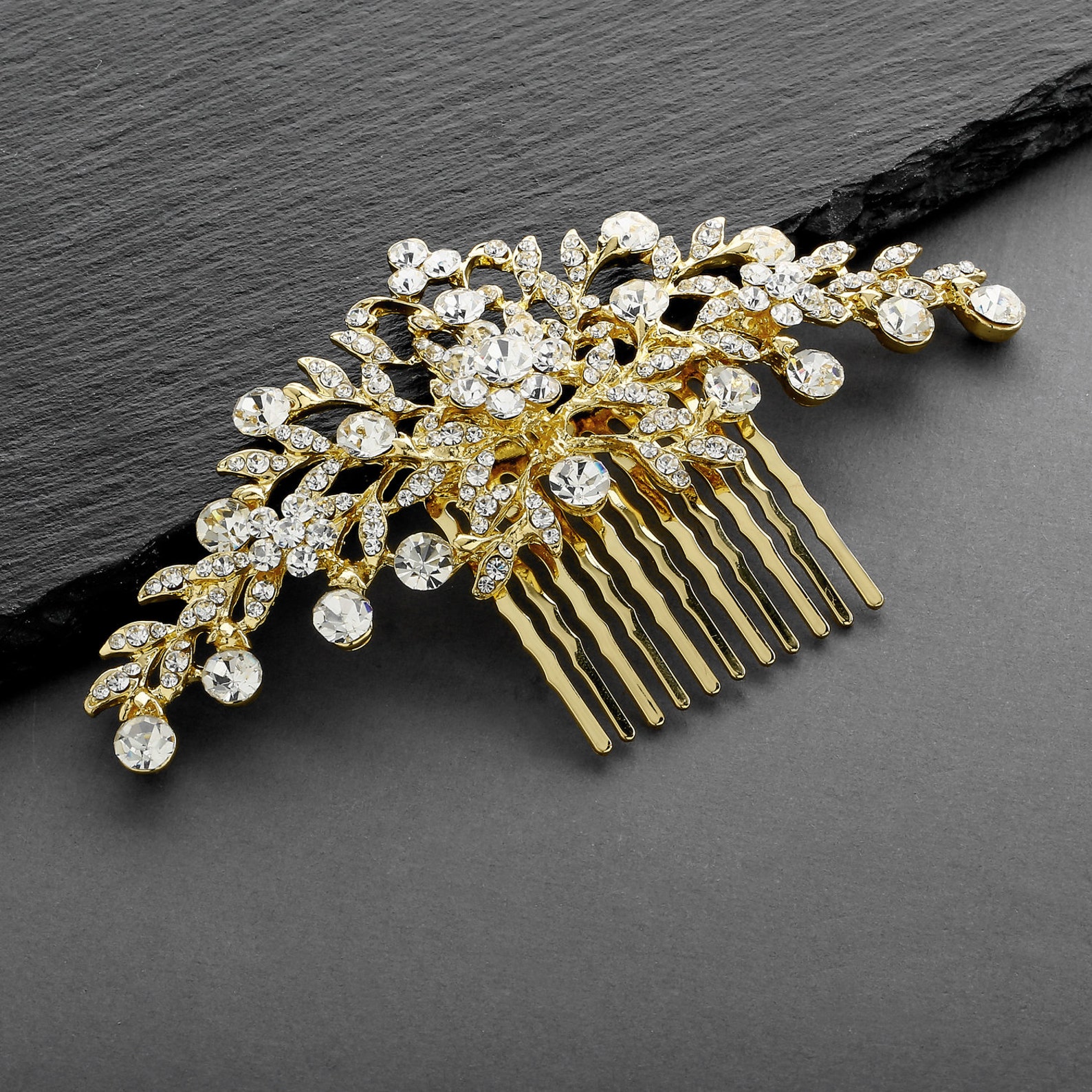 Gold Bridal Comb Rhinestone Comb Crystal Bridal Comb | Etsy
