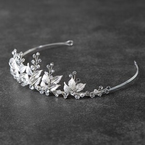 Boho Wedding Tiara, Crystal Bridal Tiara, Silver Crystal Wedding ...