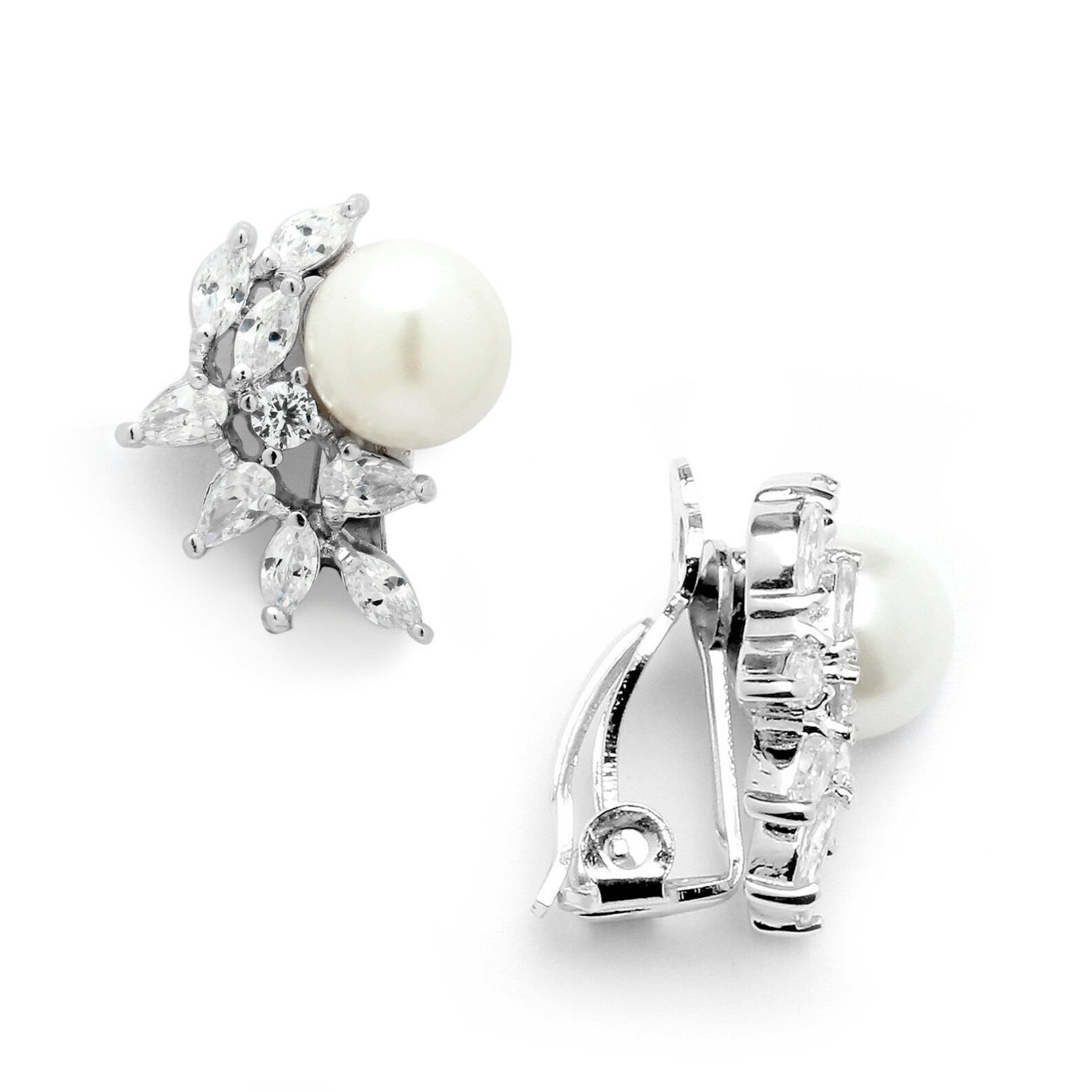 Bridal Earrings Clip on Bridal Earrings Non Pierced Earring - Etsy