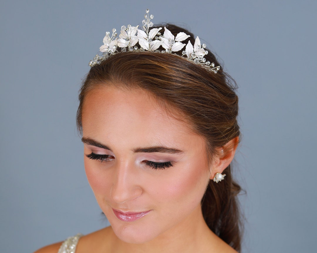 Boho Wedding Tiara, Crystal Bridal Tiara, Silver Crystal Wedding ...