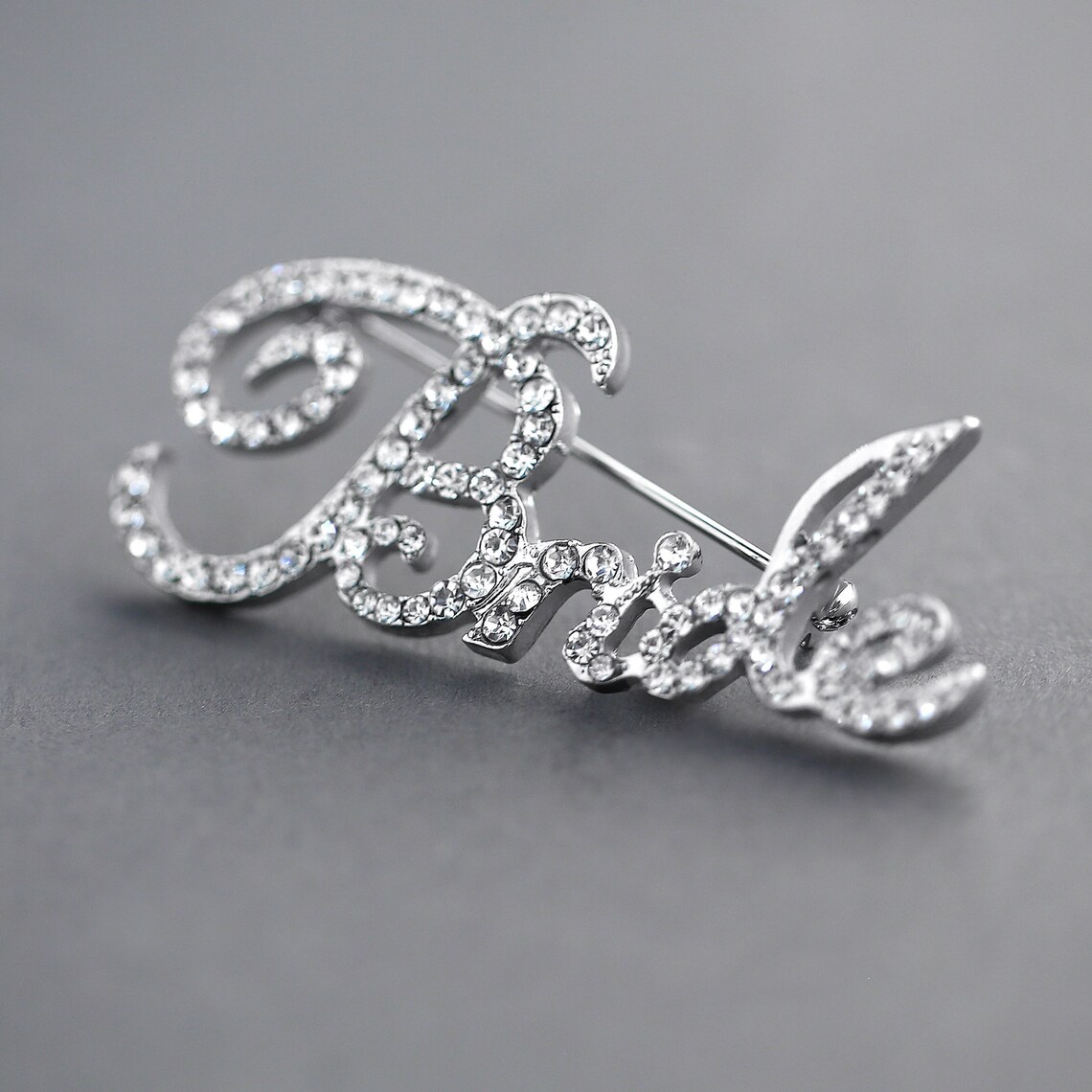 Silver Crystal bride Pin Wedding Pin Bridal - Etsy