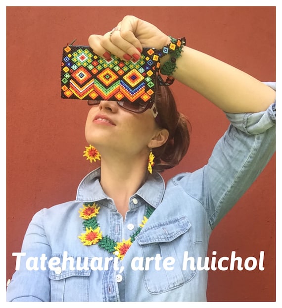 Bolsa estilo huichol cartera huichol | Etsy