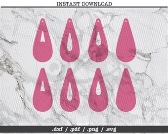 Tear drop cut fileearringsleather jewelry makingSVG | Etsy