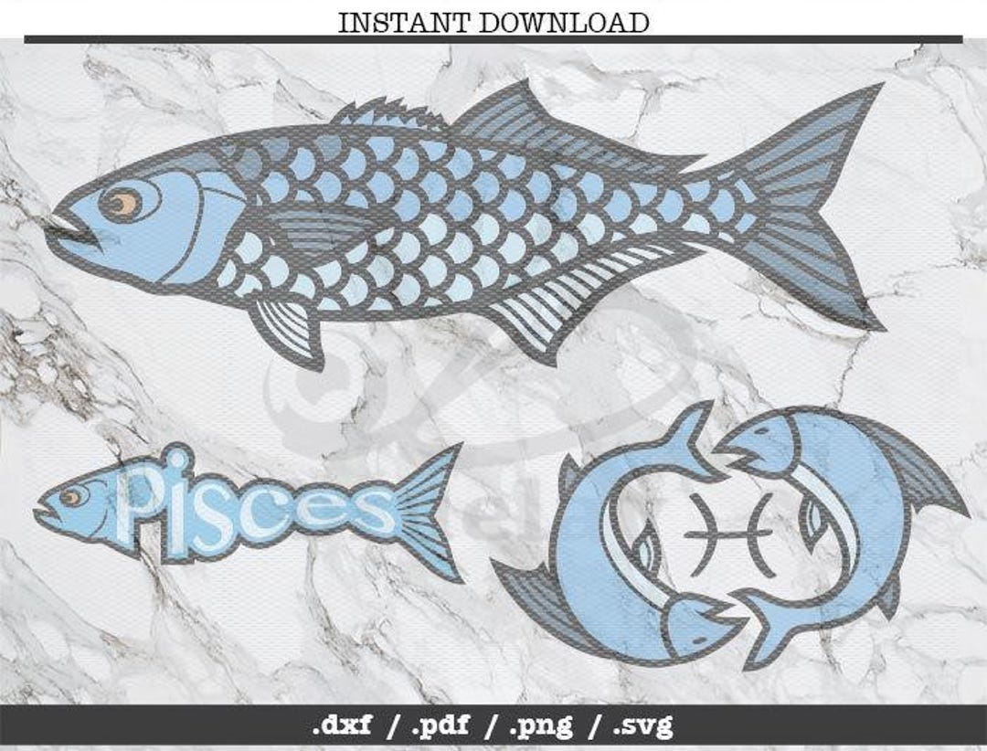 Pisces Cut Files,svg, DXF, Png,silhouette,clipart,pisces,fish,symbol ...