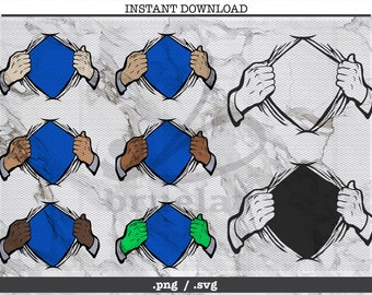 Hands Ripping Shirt Png - Etsy