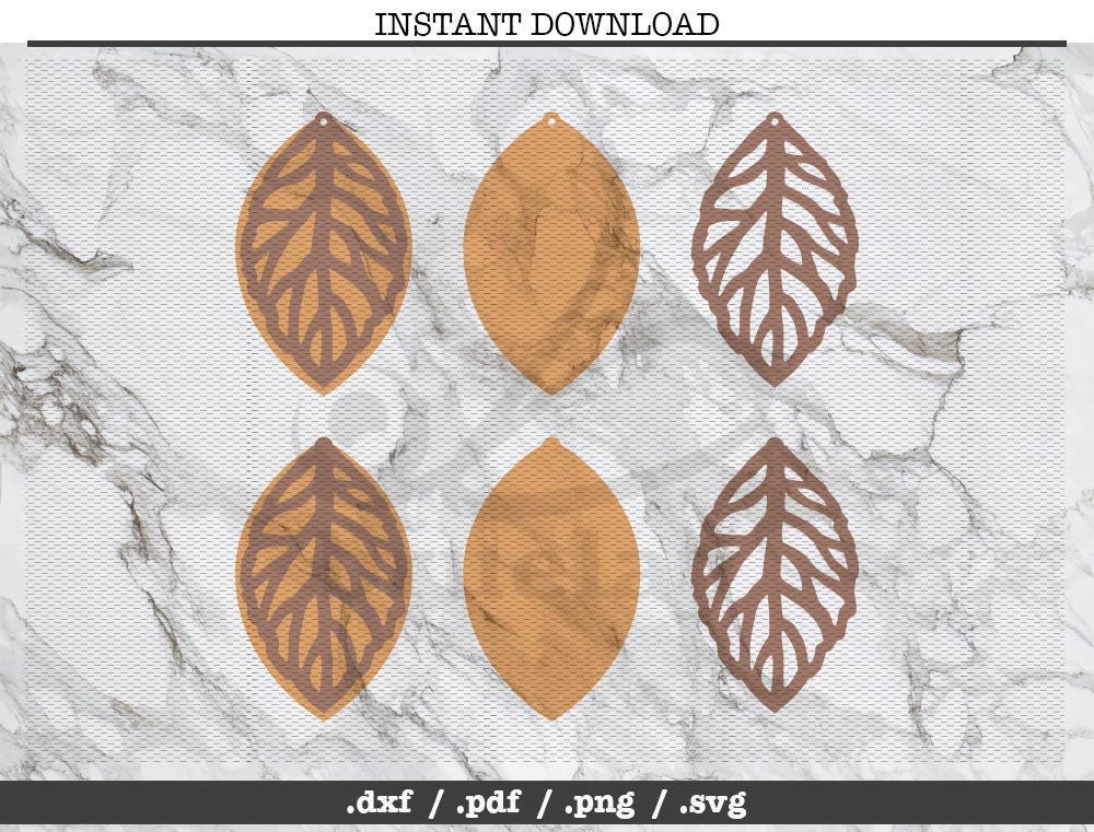 Leaf Stack Cut File,earrings,leather Jewelry Making,svg, Dxf,png,cricut ...