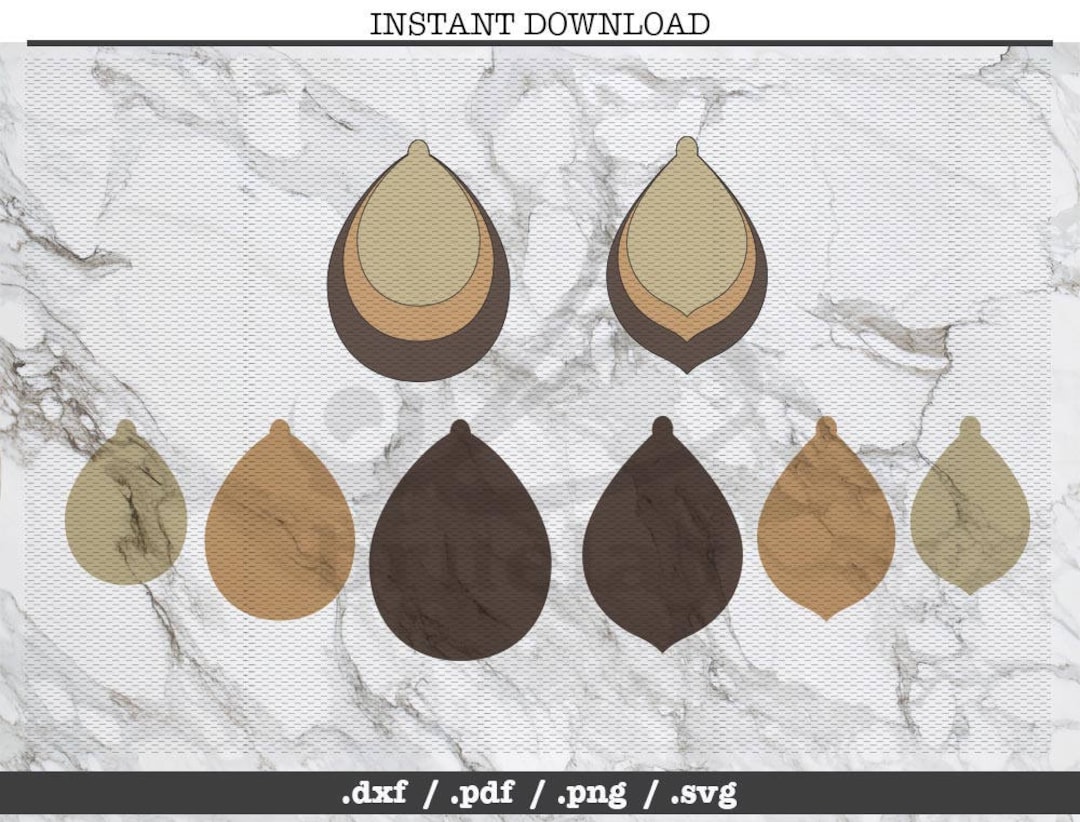 Stacked Tear Drop Cut File,earrings,leather Jewelry Making,svg, Dxf,png ...