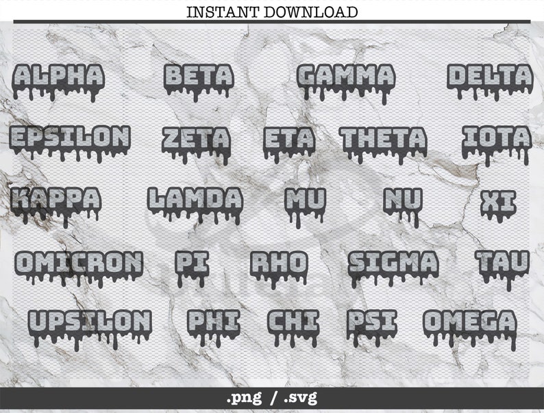 Greek Letter Spell Out Drip Font Cut Files,svg,png, Silhouette,sorority ...