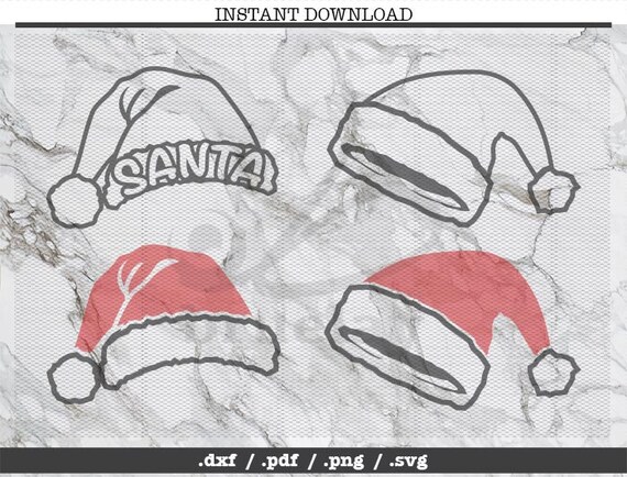 Santa hat cut file Christmas SVG DXF PNG Cricut | Etsy