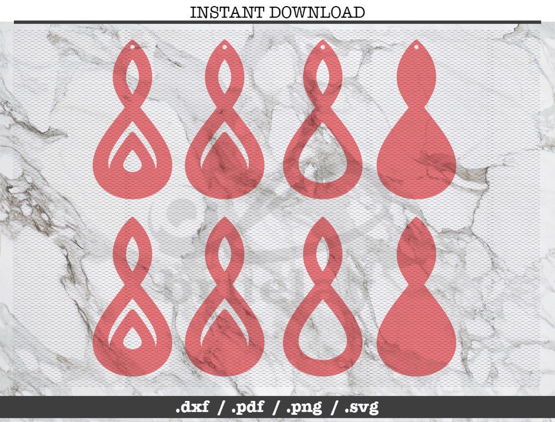 Infinity Teardrop Cut File Set,earrings,leather Jewelry Making,svg,dxf ...