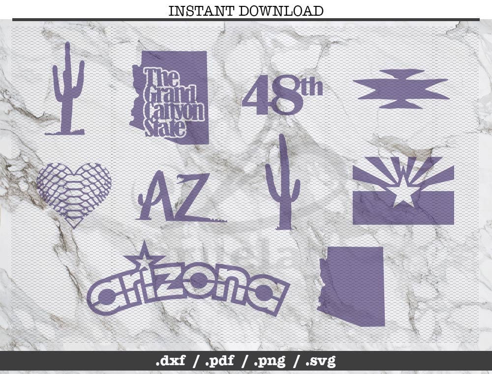 Arizona Themed Cut Files Wall Decor SVG DXF PNG Cricut - Etsy
