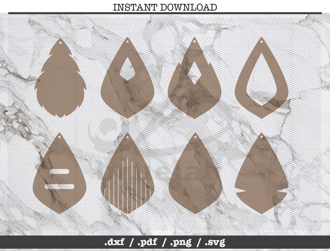 Teardrop Cut Fileleather Jewelry Makingearringssvg - Etsy