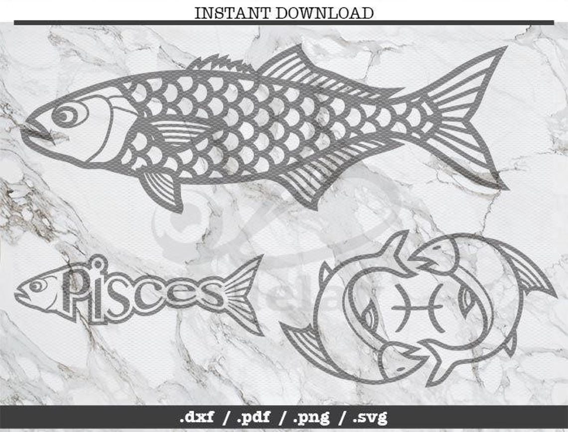 Pisces Cut Files,svg, DXF, Png,silhouette,clipart,pisces,fish,symbol ...