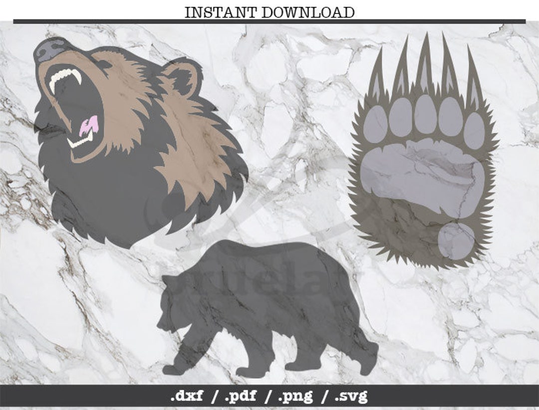 Bear Cut File,bear Paw,svg, DXF, PNG, Cricut, Silhouette,cutting ...