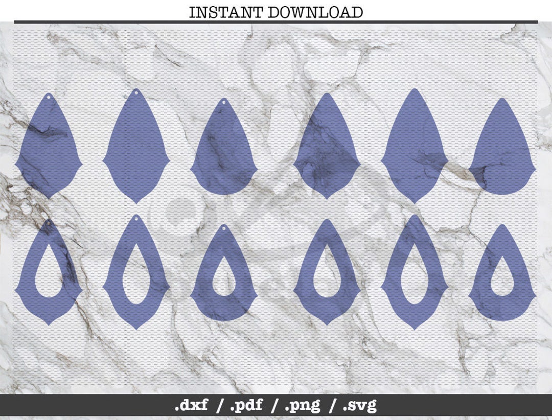 Flourish Tear Drop Cut Out Set, Cut File,earrings,leather Jewelry ...