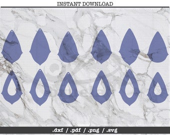 Wide Teardrop Cut File Setearringsleather Jewelry - Etsy