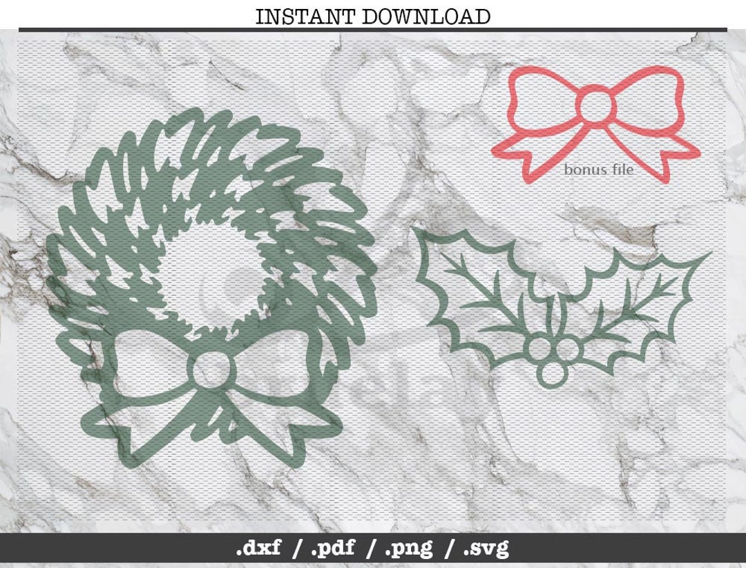 Wreath Cut File,mistletoe, SVG, DXF, PNG, Cricut, Silhouette, Cutting ...