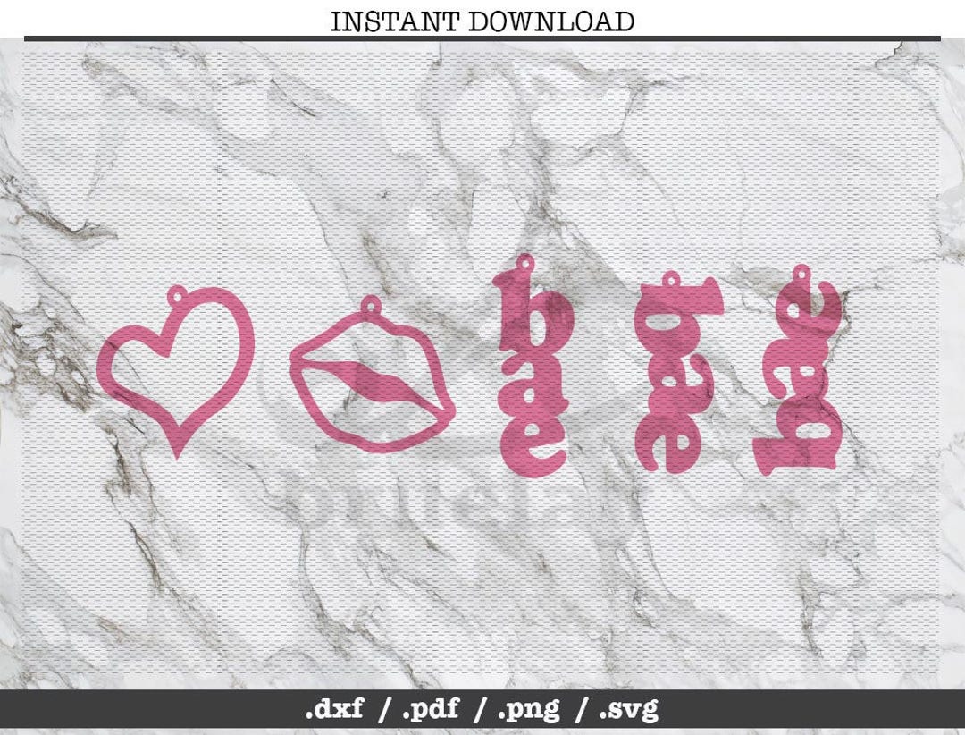 Bae Lips Heart Cut File,earrings,leather Jewelry Making,svg, Dxf,png ...