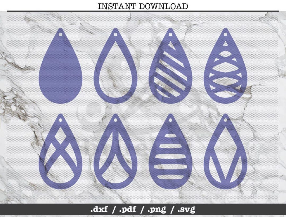 Tear Drop With Hole Cut File,earrings,leather Jewelry Making,svg, Dxf ...