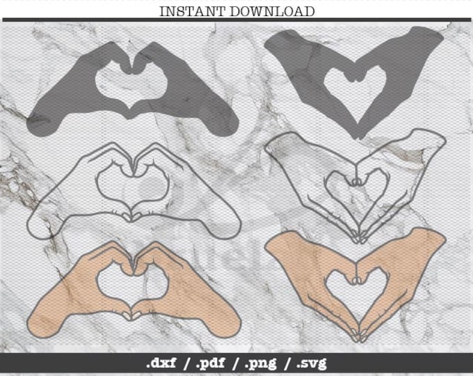 Heart Hands Cut Filesvg DXF PNG Cricut Silhouette | Etsy