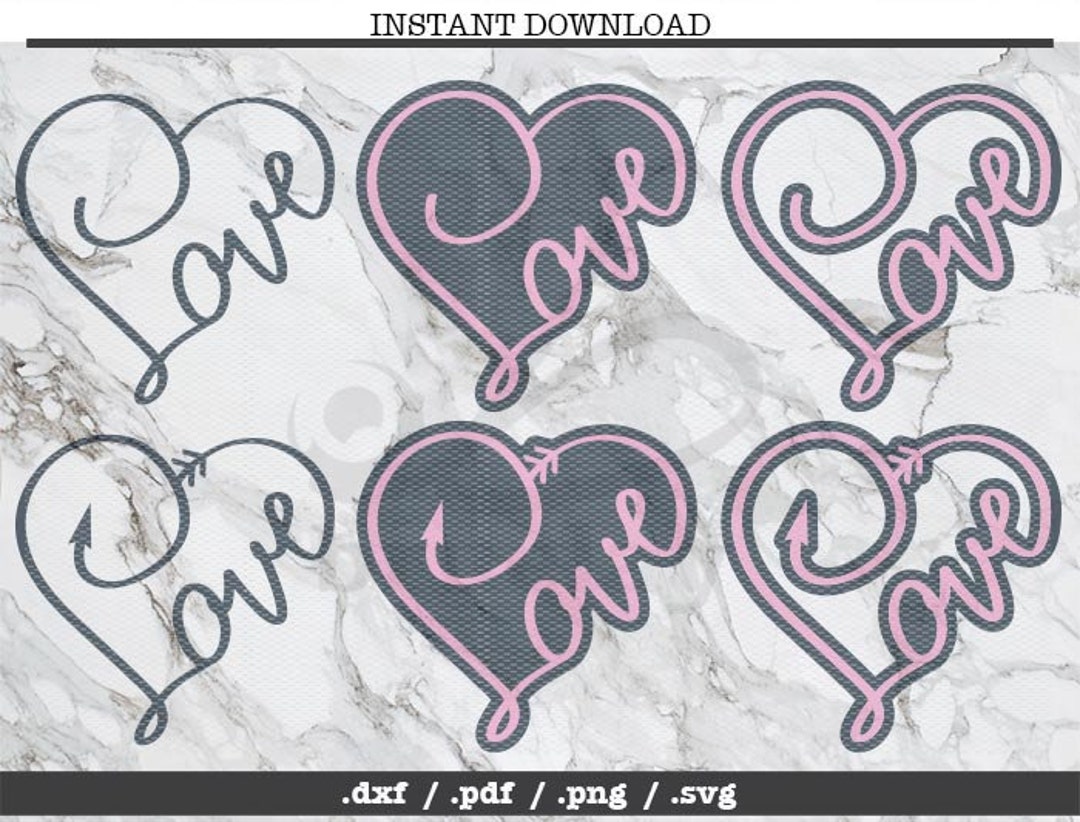 Love Cut File Set,hearts,valentine's Day,svg, DXF, PNG, Cricut ...