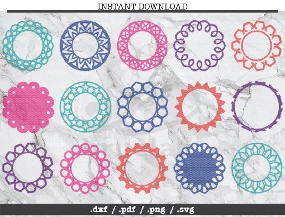 Monogram Frame Cut File,svg, DXF, PNG, Cricut, Silhouette, Cutting ...