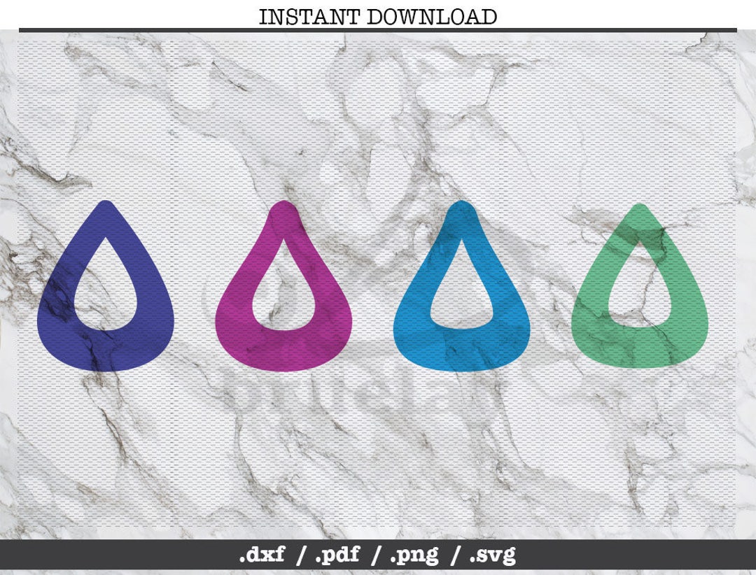 Wide Teardrop Cut File Set,earrings,leather Jewelry Making,svg,dxf,png ...